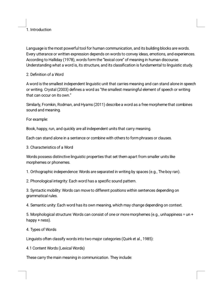 GST101-Words and Types 3 | PDF | Word | Semantics