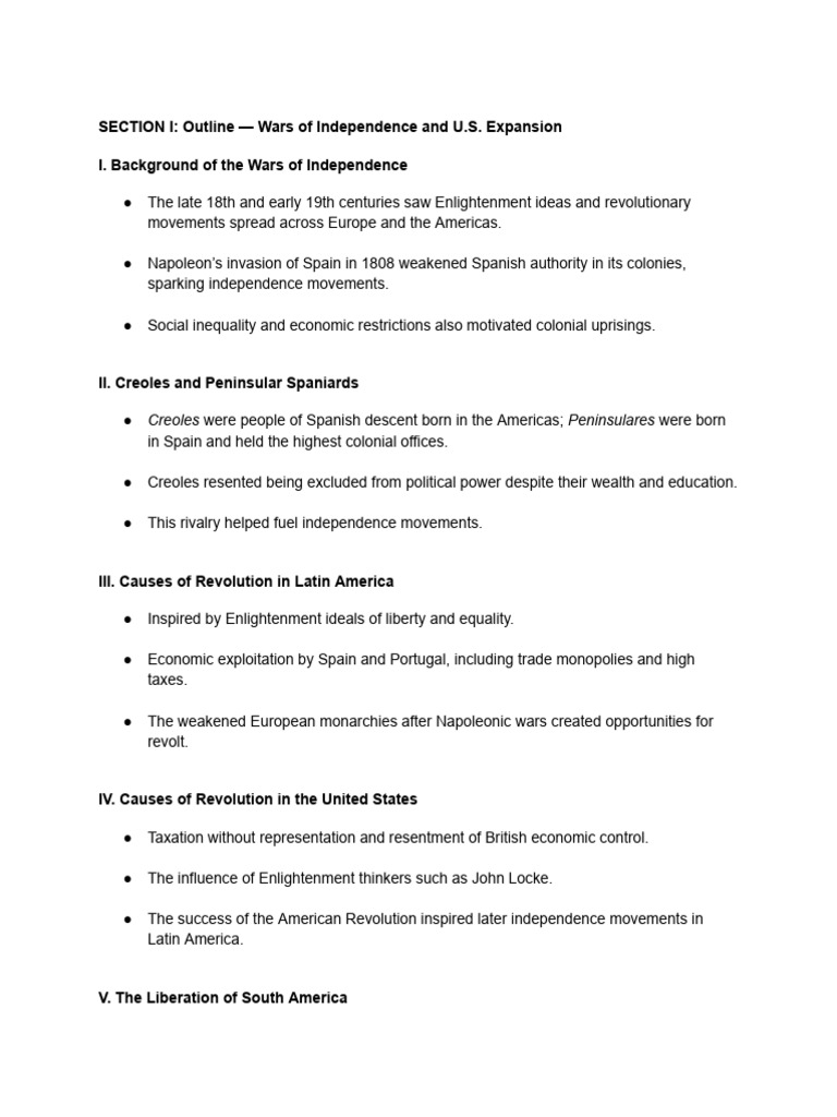 Latin American Independence and U.S. Expansion | PDF | Mexico | Mexican ...