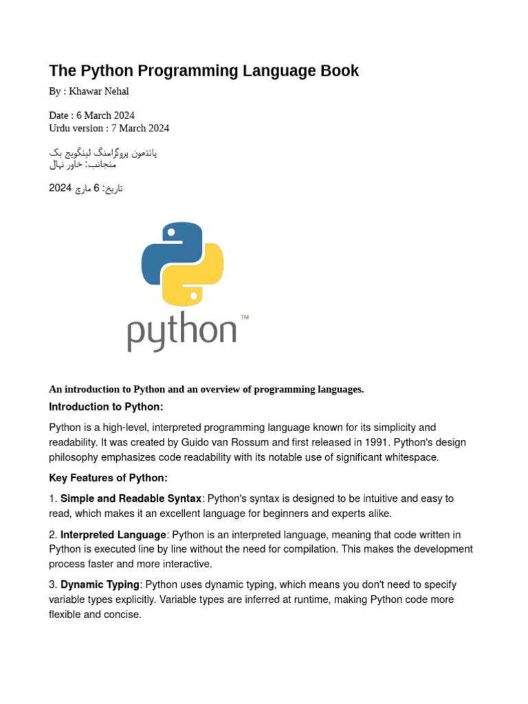 The Python Book by Khawar Nehal - Urdu - 7 March 2024-4 | PDF
