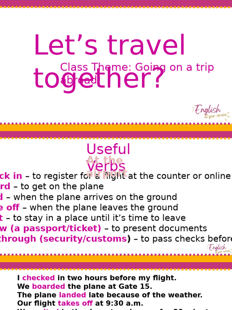 Travel Vocabulary for Airport and Hotel | PDF | Baggage