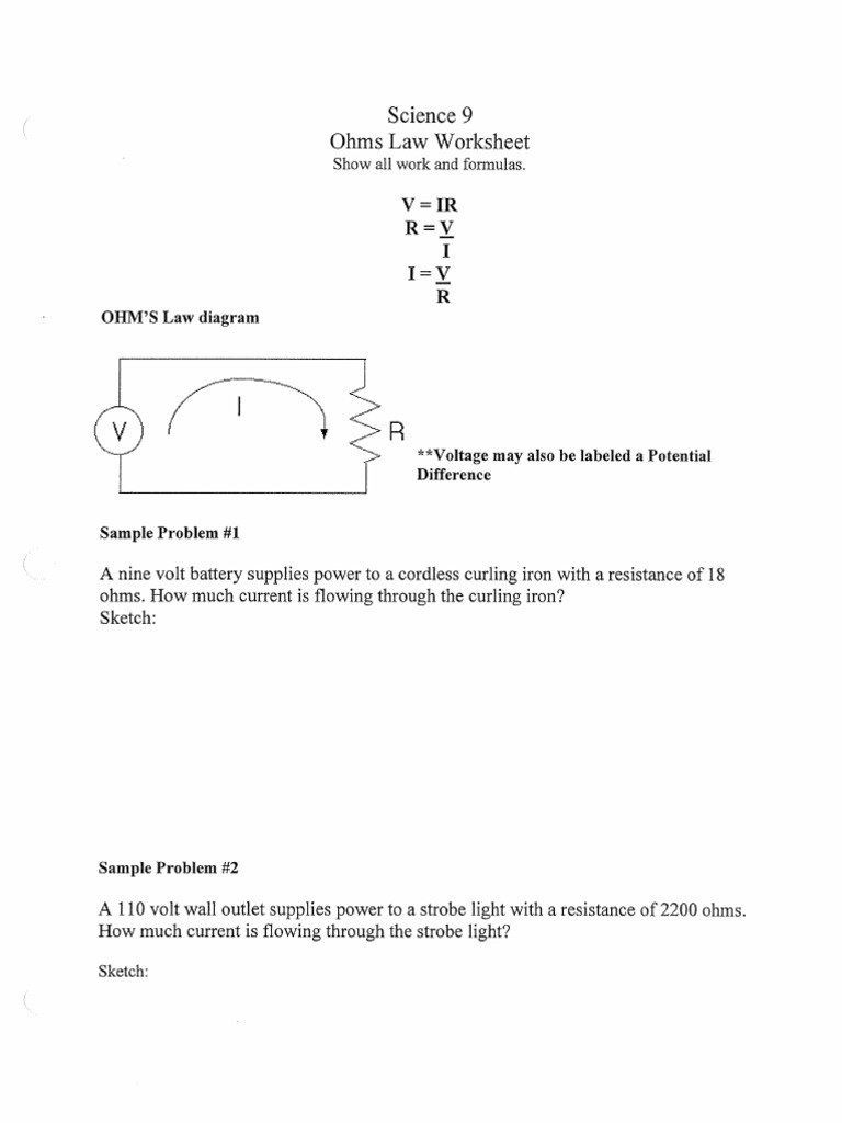 Ohms+Law+Worksheet | PDF