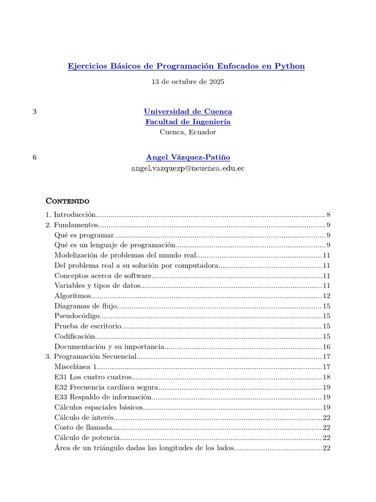 Ejercicios de Programación Python | PDF | Lenguaje de programación | Programación de computadoras