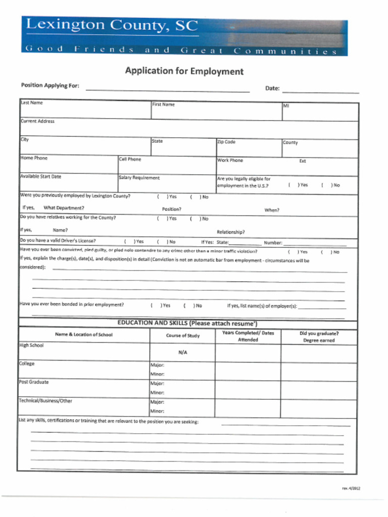 County Job Application | PDF