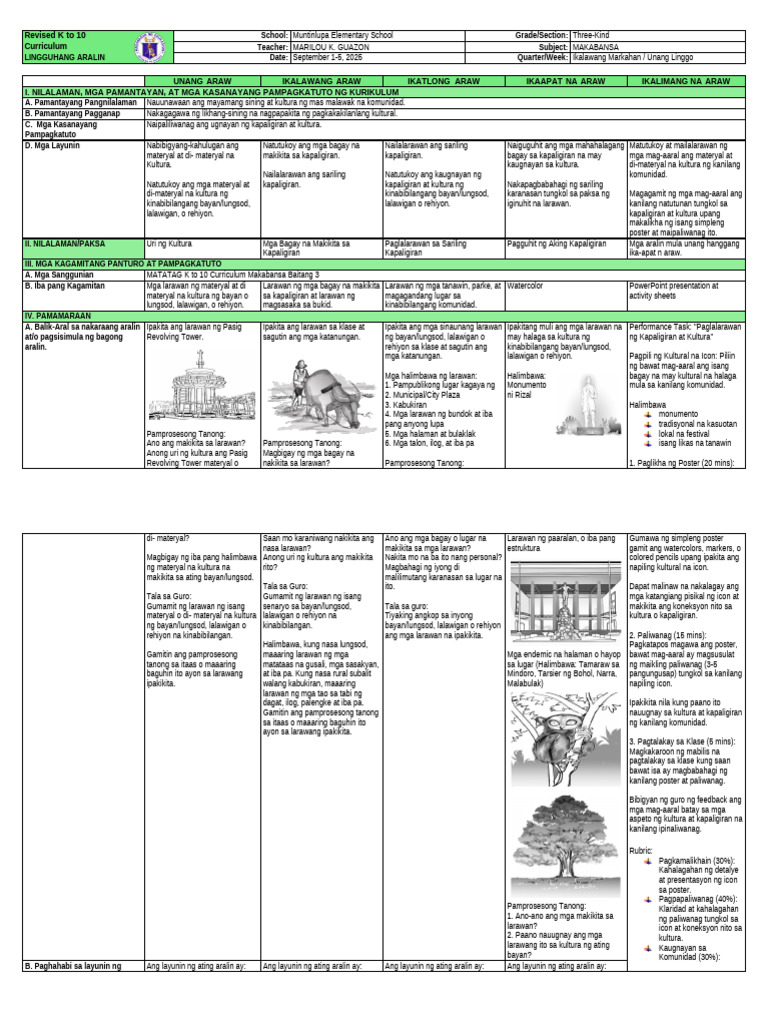 Makabansa3 Q2W1 | PDF
