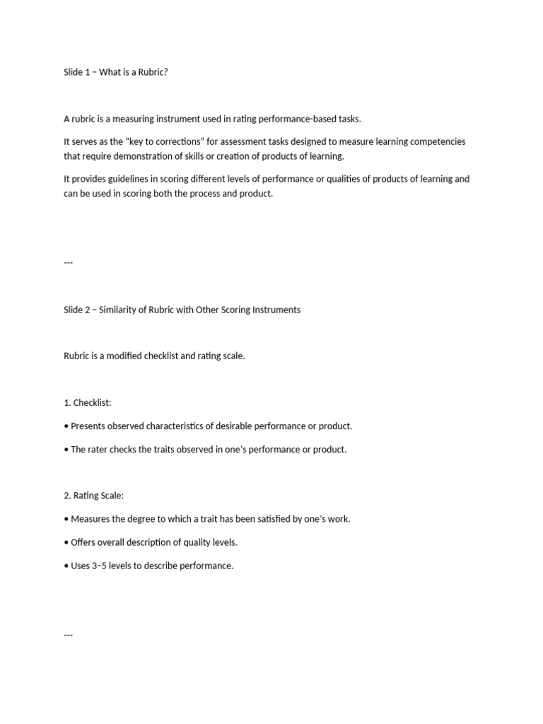 Understanding Rubrics for Assessment | PDF | Rubric (Academic) | Cognition