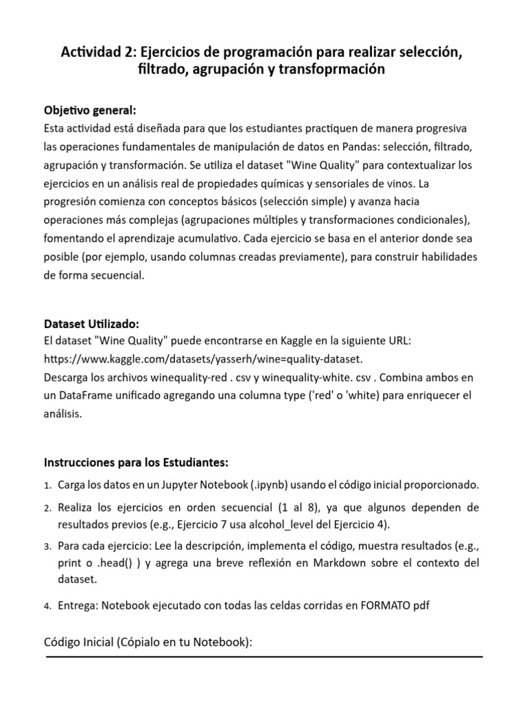 Python - Actividad 2 21-SEP-25[1] | PDF | Vino | Python (lenguaje de programación)