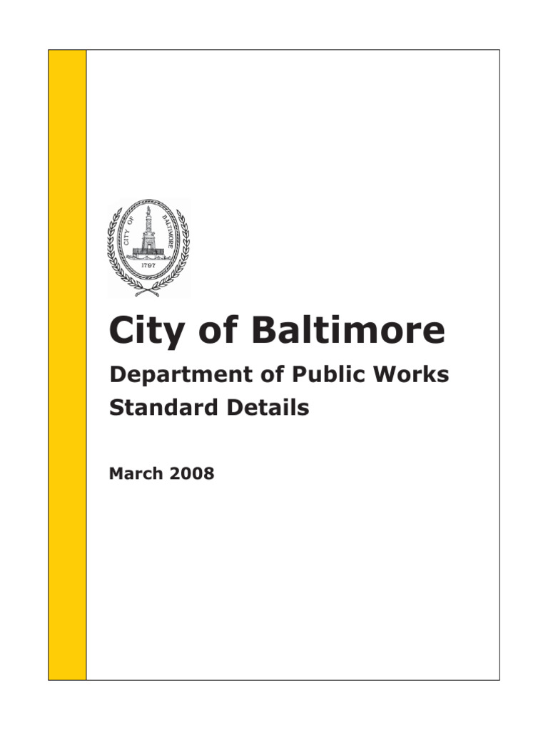 Baltimore Public Works Standard Details | PDF | Sanitary Sewer ...