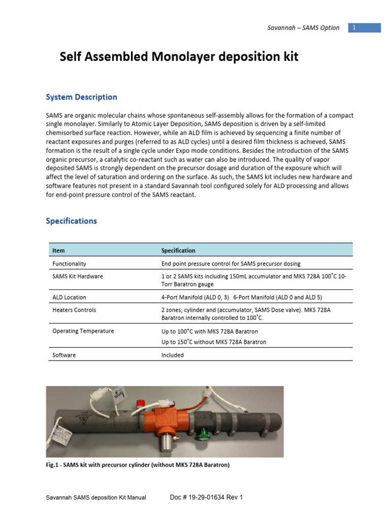 19-29-01634 - 01 Savannah SAMS Kit | PDF | Chemical Engineering ...