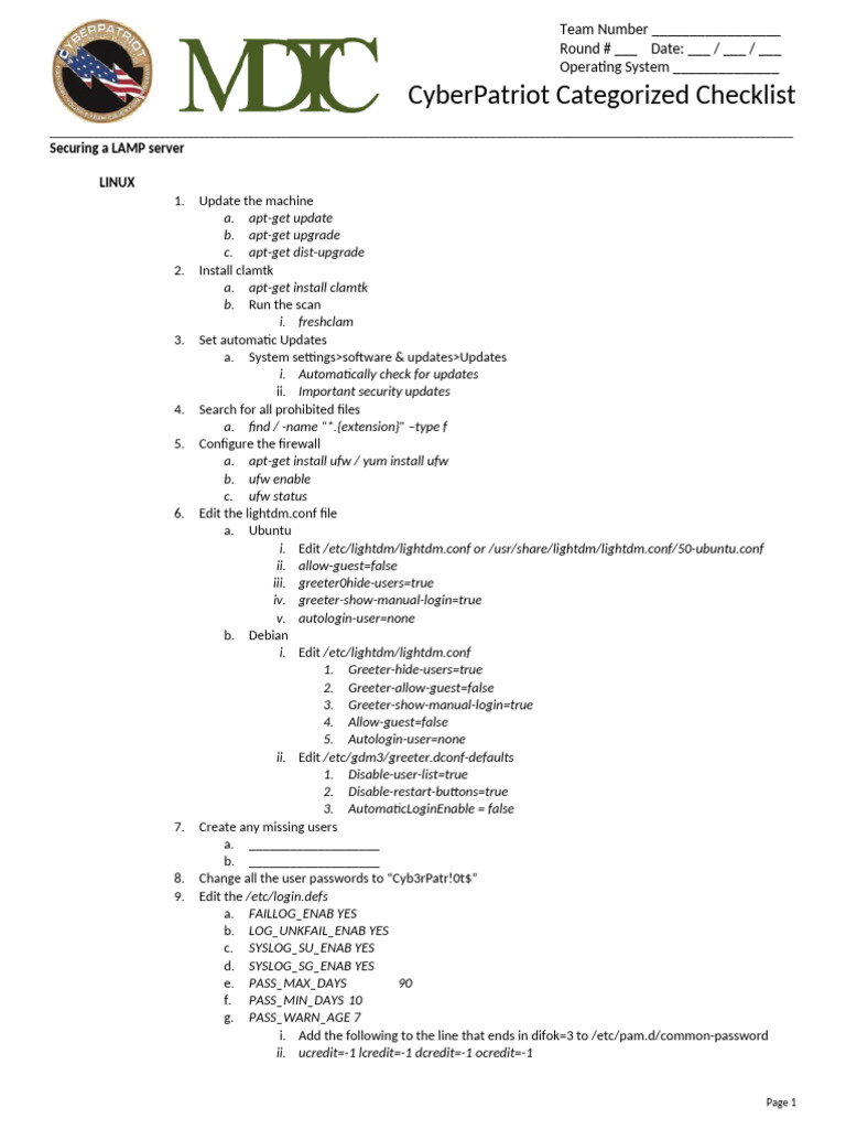 CP Checklist Linux | PDF | Computer Engineering | Software