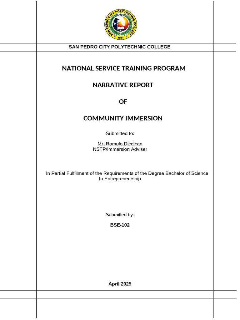Community Immersion Report: Clean & Green | PDF | Natural Environment ...