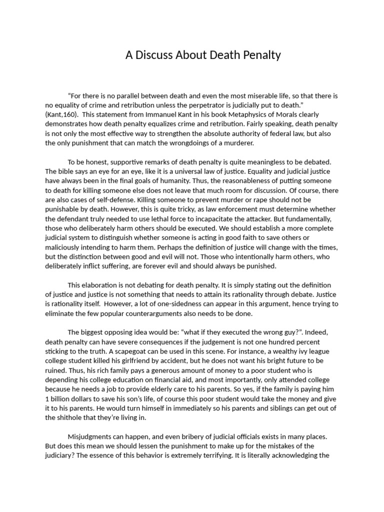 A Discuss About Death Penalty | PDF | Justice | Crime & Violence