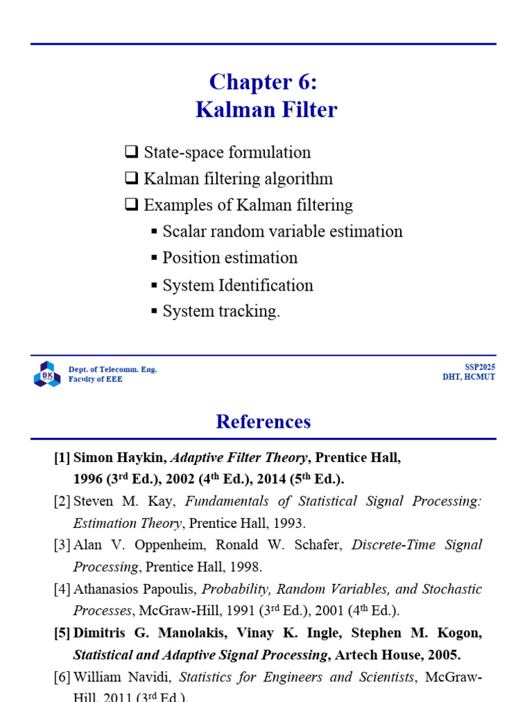 Kalman Filter Overview and Applications | PDF | Kalman Filter | Filter ...