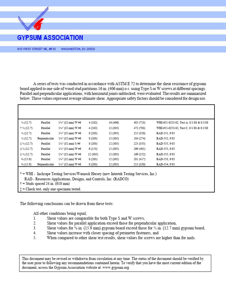 Screw Shear Values | PDF