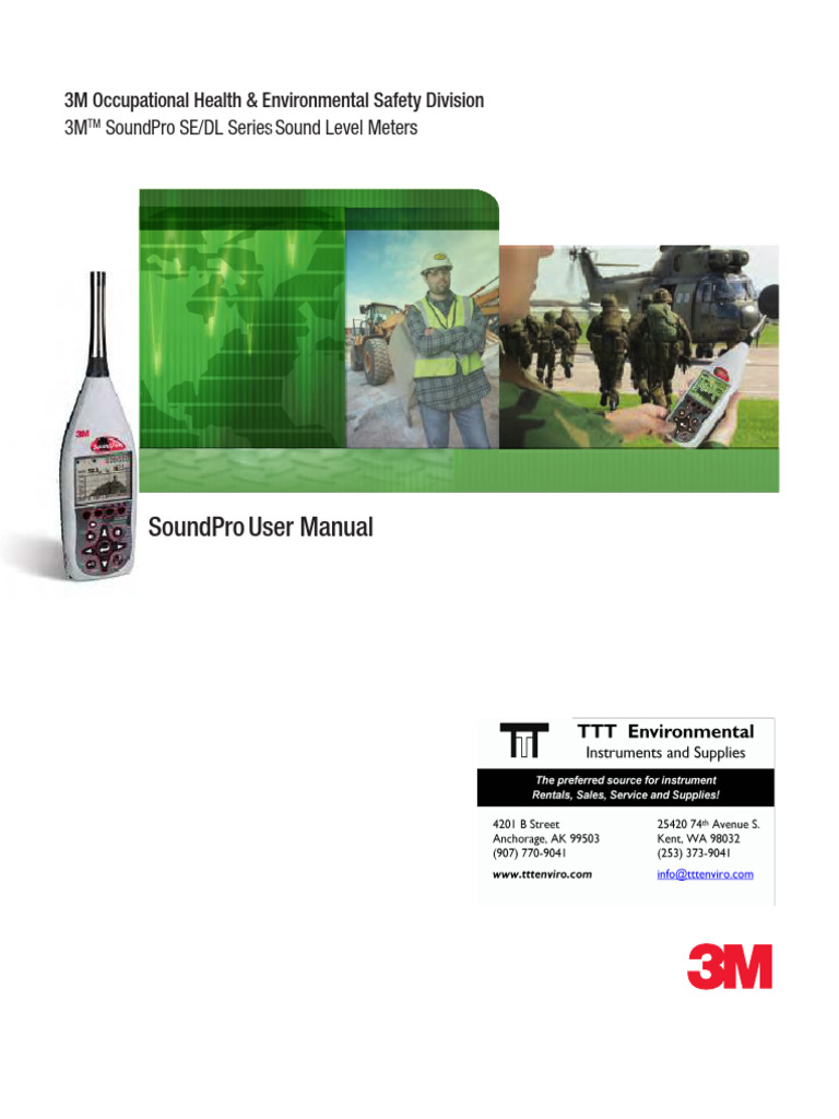 SoundPro SE/DL User Manual Guide | PDF | Sound | Spectral Density