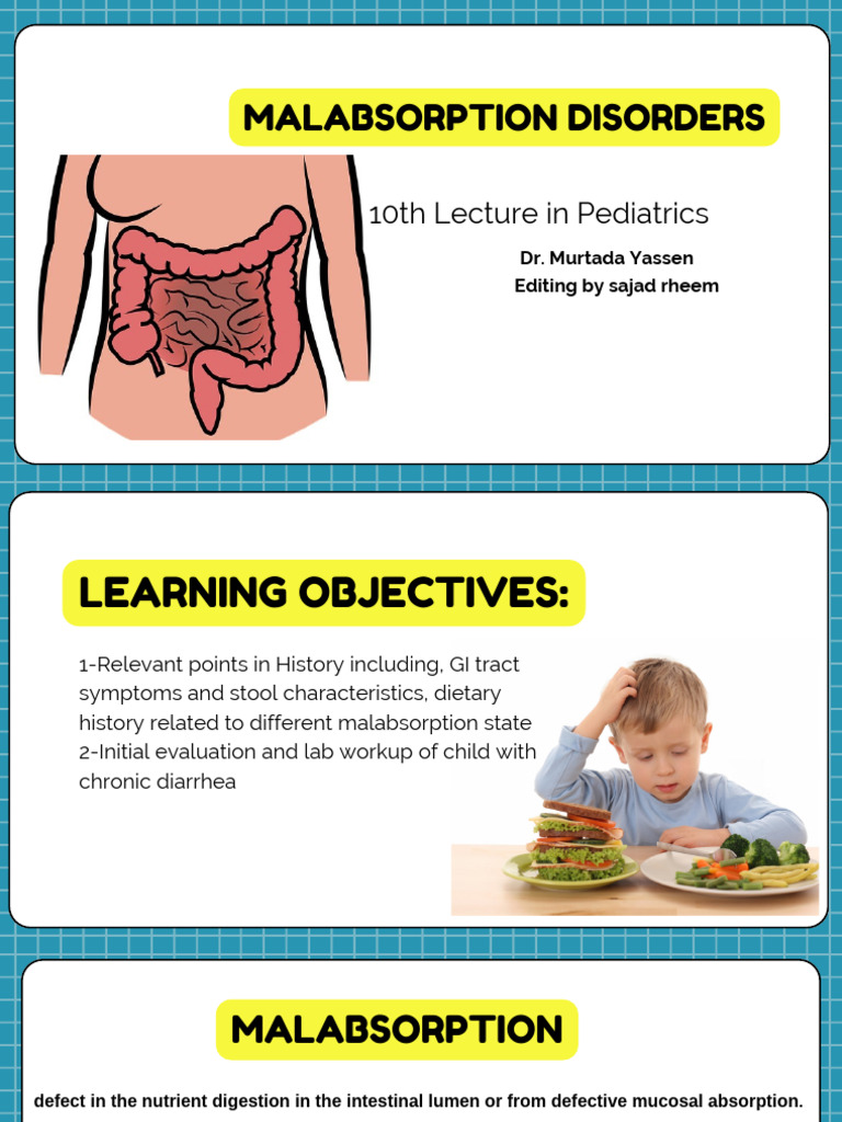 Malabsorption Disorders in Children | PDF | Coeliac Disease | Diarrhea