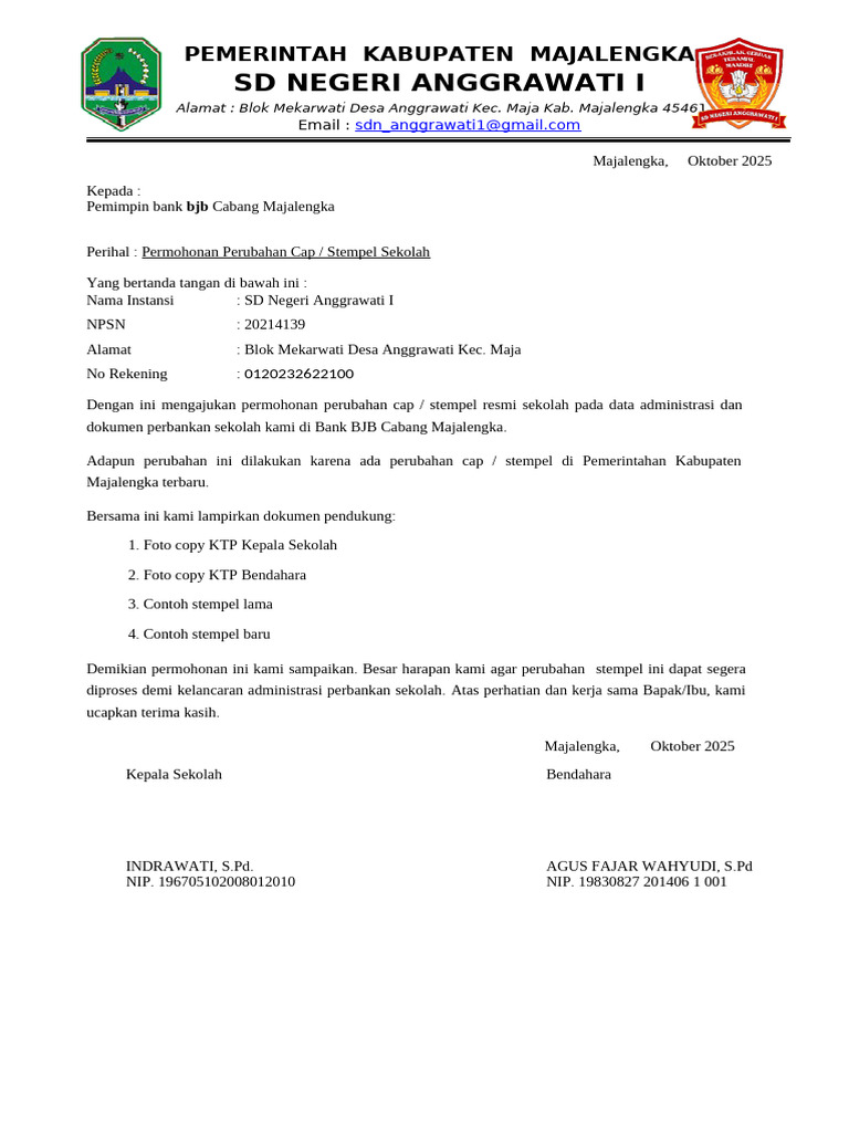 Perubahan Cap Sekolah | PDF