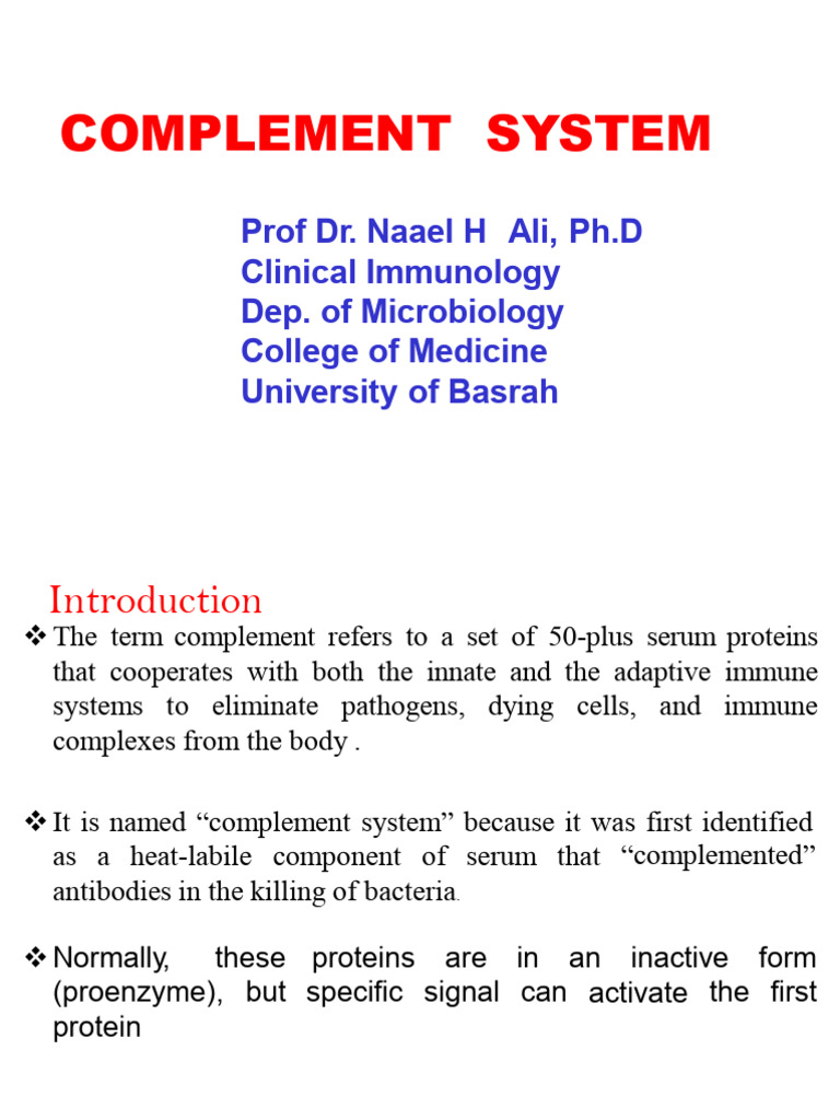 L8-Complement System . | PDF | Complement System | Immunology