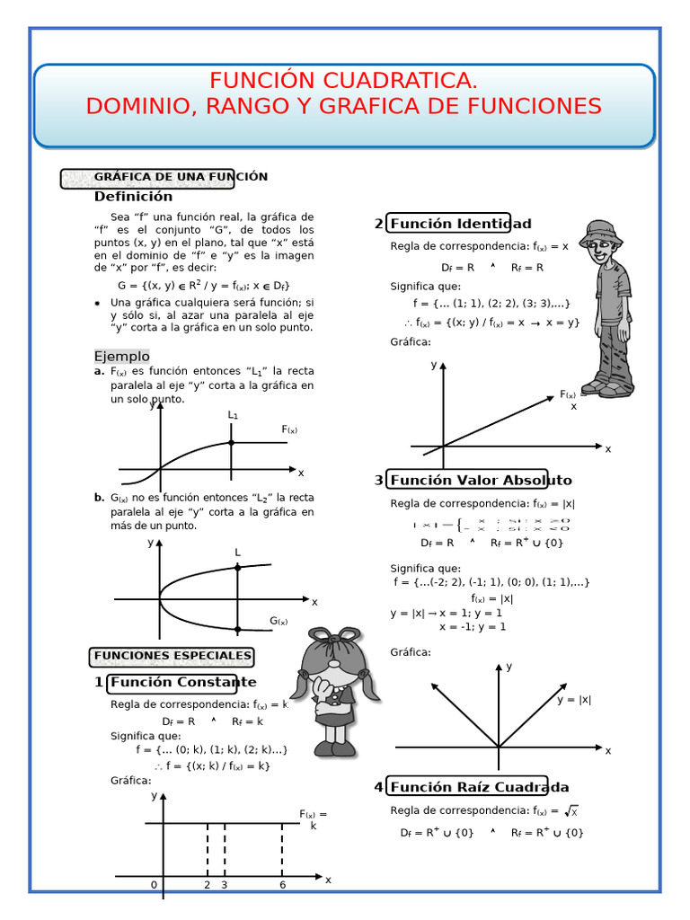 Dominio y Rango de La Función para Cuarto de Secundaria | PDF | Función ...