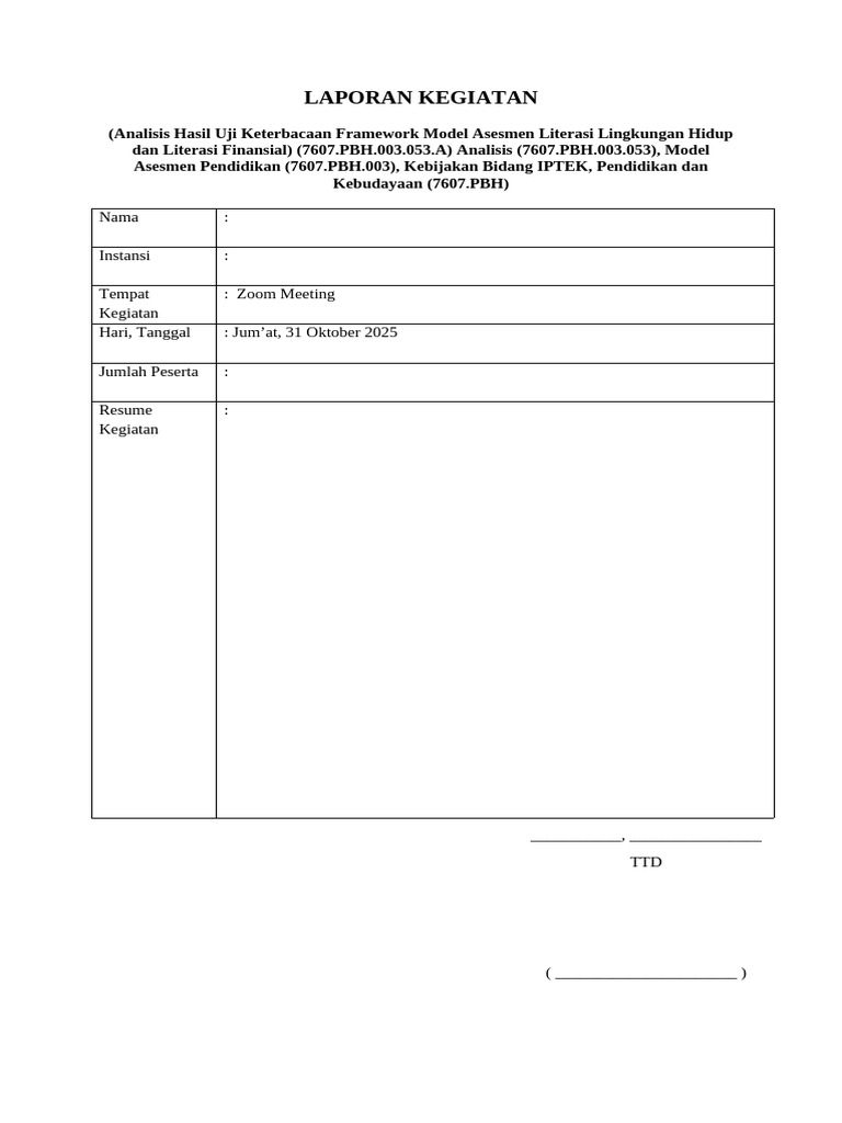 Format Laporan Kegiatan-1 | PDF