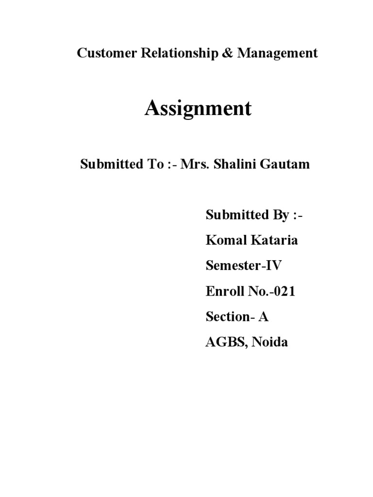 Customer Relationship Assignment | PDF | Profit (Accounting) | Market ...