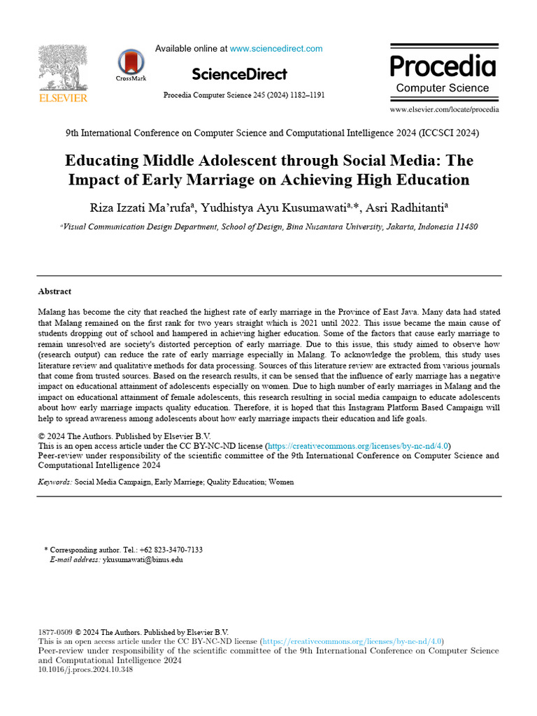Early Marriage's Impact on Education | PDF | Child Marriage | Typography