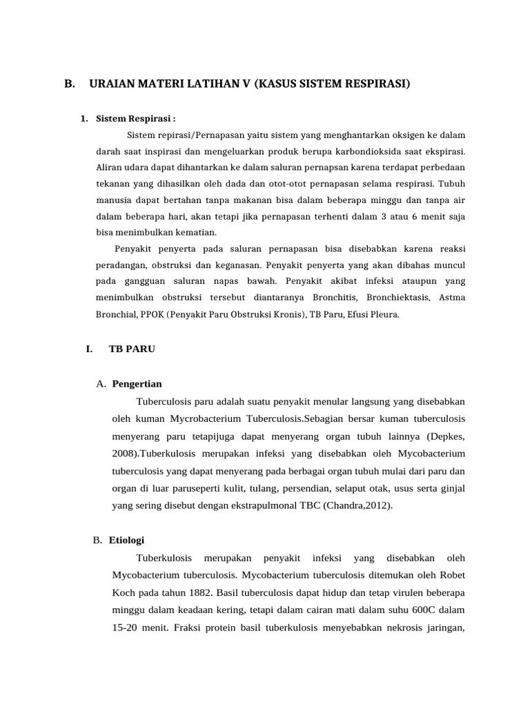 B. Uraian Materi Latihan V (Kasus Sistem Respirasi) | PDF