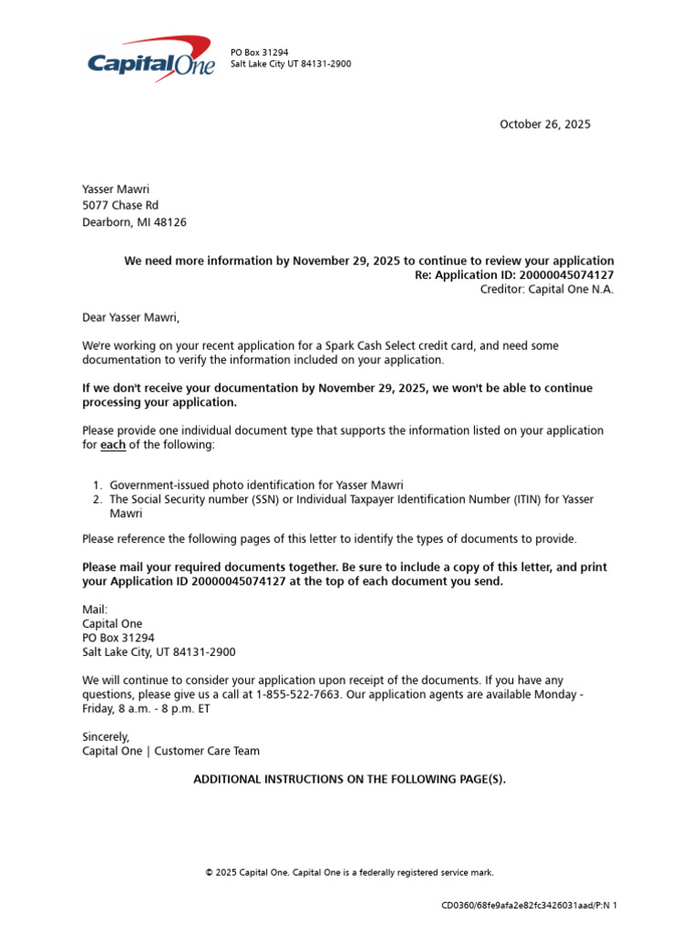 Additional Information Letter | PDF | Social Security Number | Identity ...