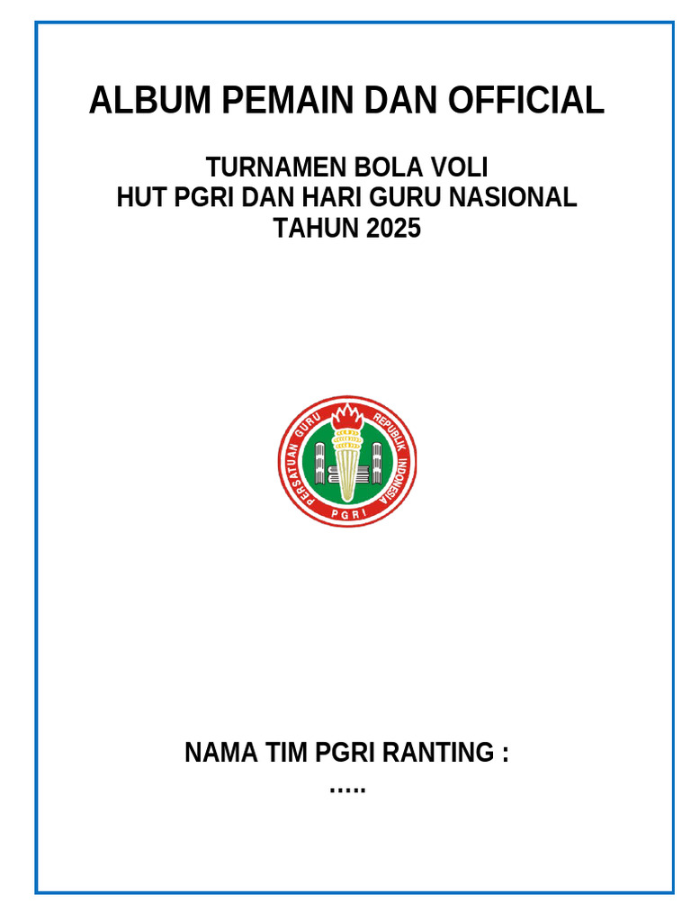 Daftar Pemain dan Official Turnamen Voli 2025 | PDF