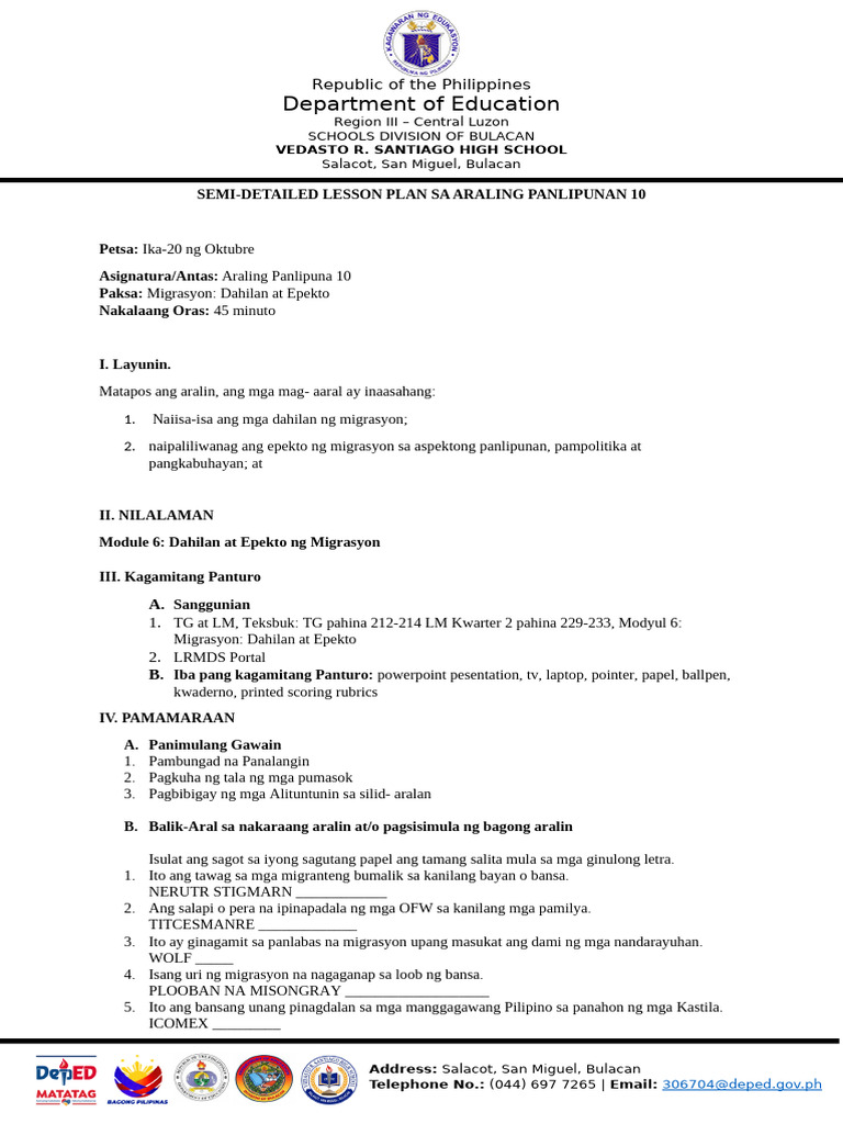 Cris Demo-Lesson Plan - Reclass.1 | PDF