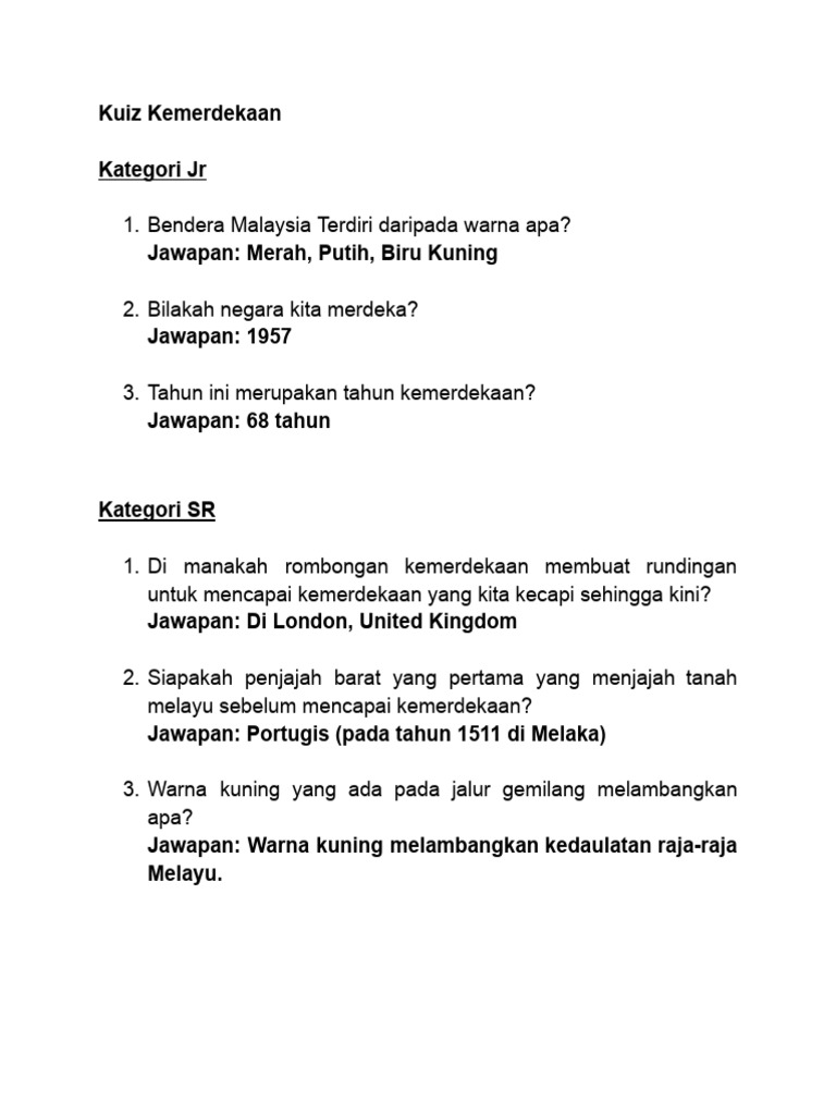 Soalan Kuiz | PDF