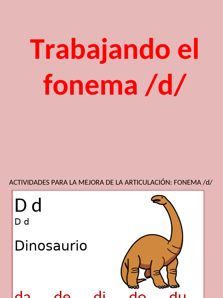 ACTIVIDADES MEJORA FONEMA D | PDF