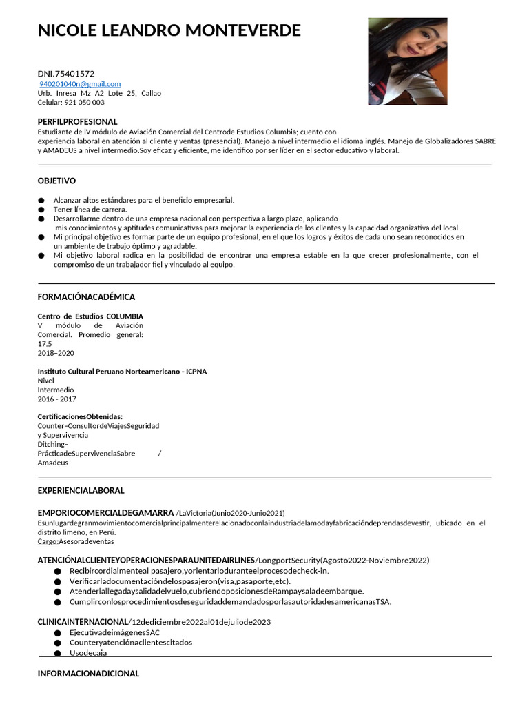 CV Nicole Leandro | PDF