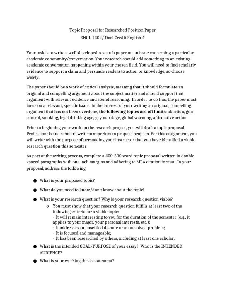 Research Proposal Assignment | PDF