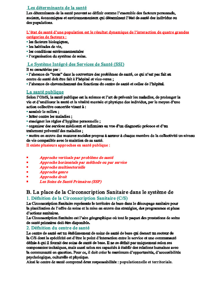 Déterminants et planification de la santé | PDF | Santé publique ...
