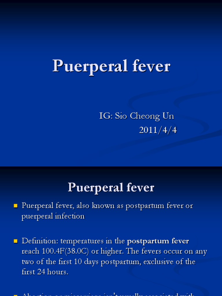 Puerperal Fever | Postpartum Period | Childbirth