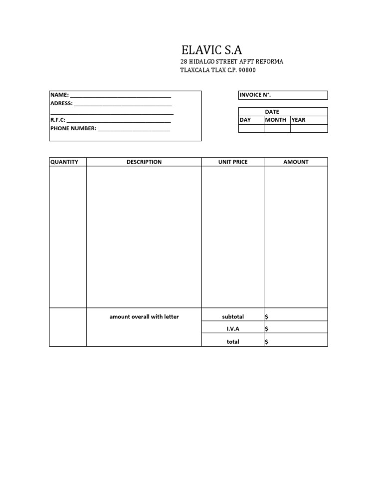 Factura en Ingles | PDF