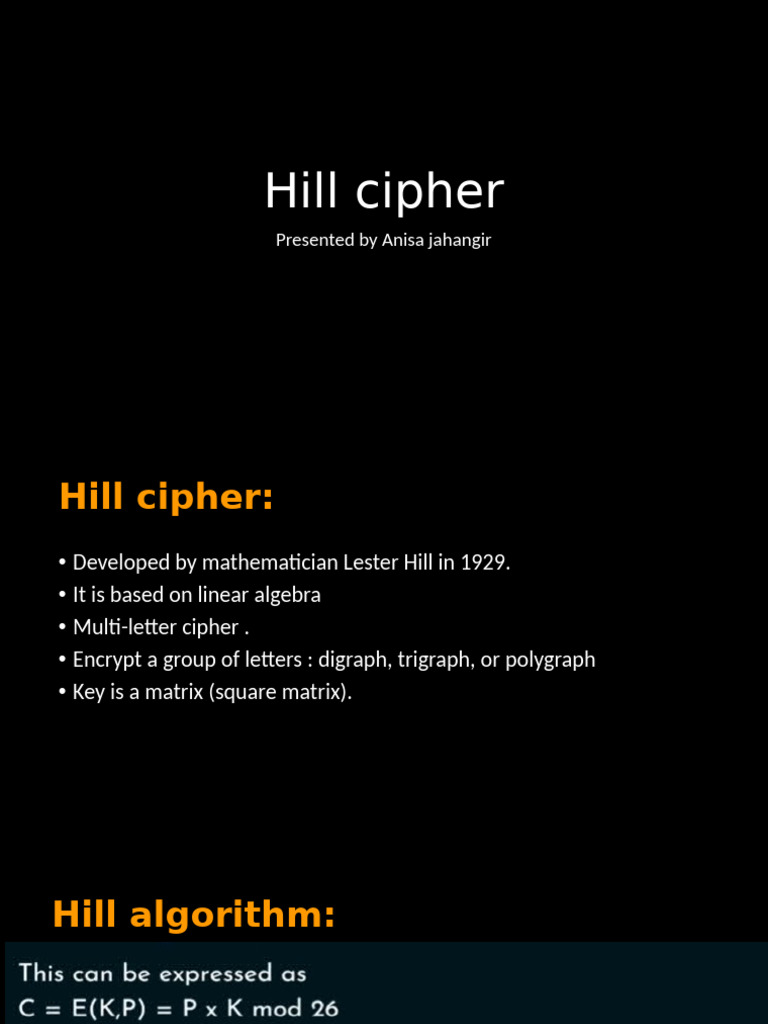 Hill Cipher | PDF