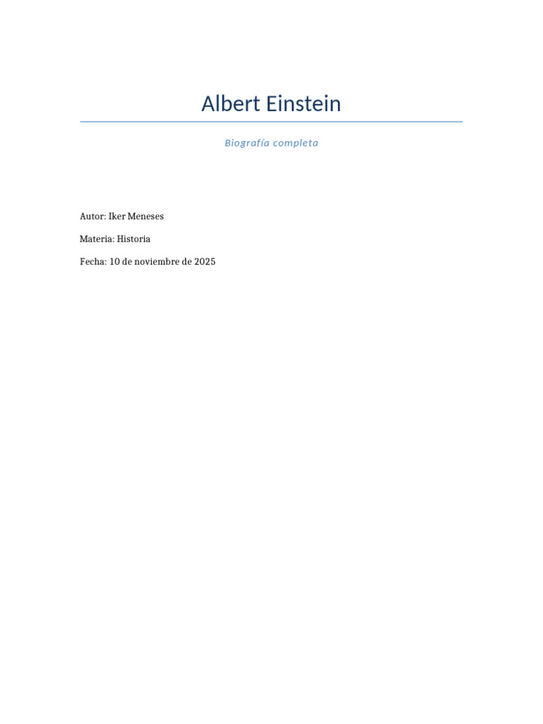 Biografía de Albert Einstein: Genio Científico | PDF | Albert Einstein ...
