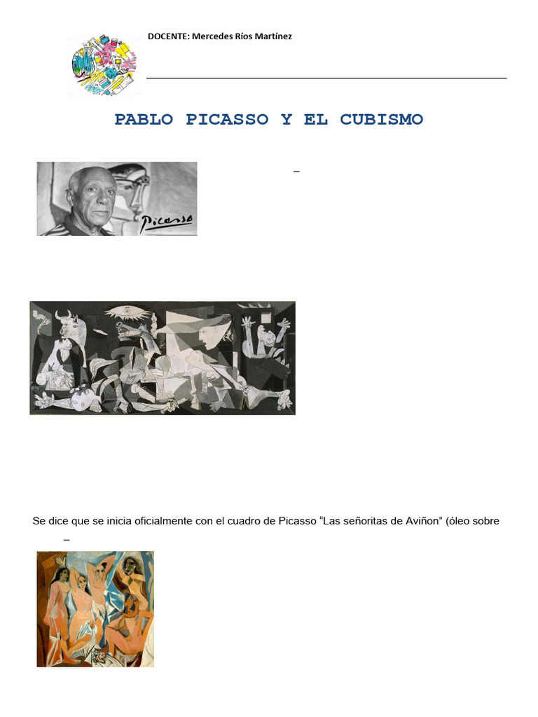Actividad 6 Pablo Picasso Y El Cubismo Pdf Cubismo Pablo Picasso