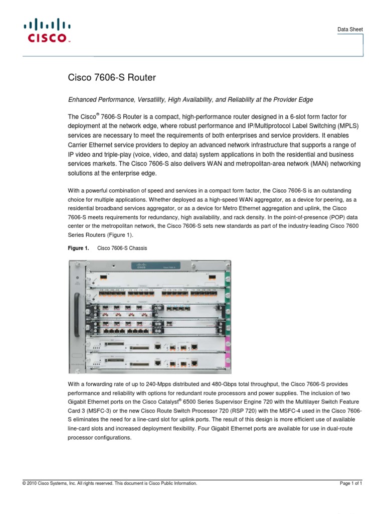 Cisco 7606-S Chassis | PDF | Network Switch | Multiprotocol Label Switching