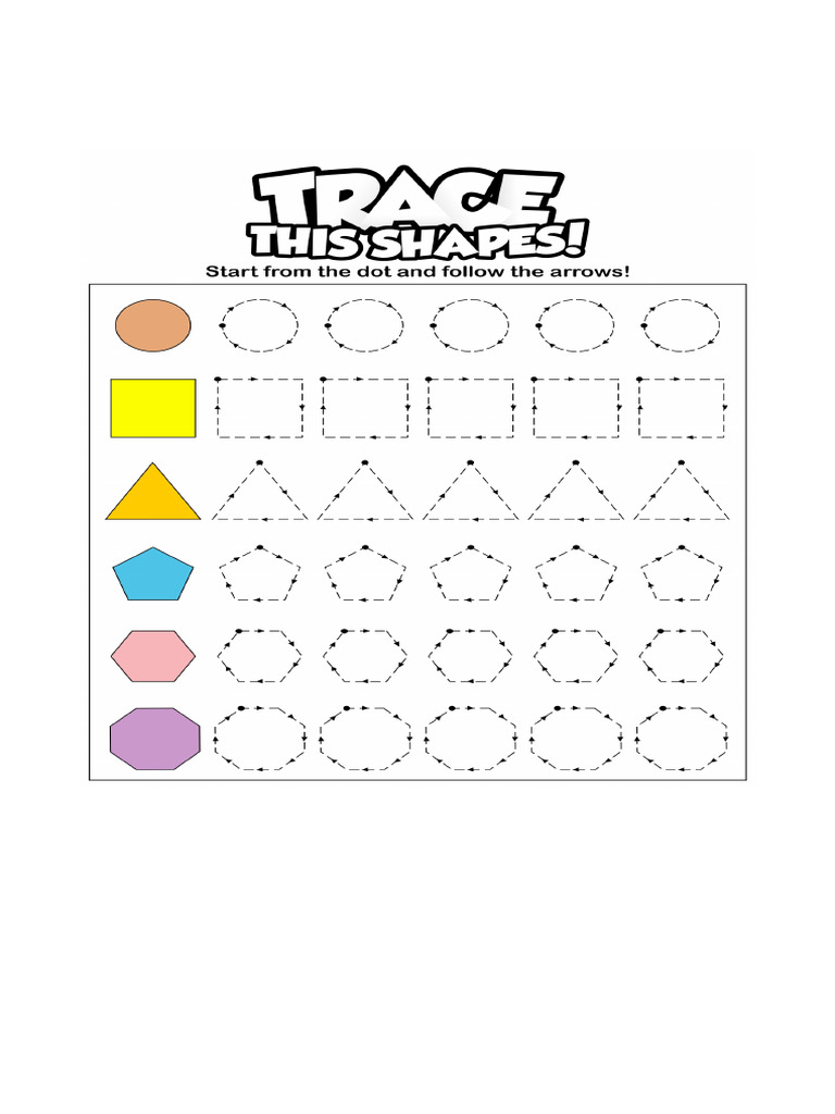 Preschool Shapes Tracing Worksheet 270588.Png | PDF