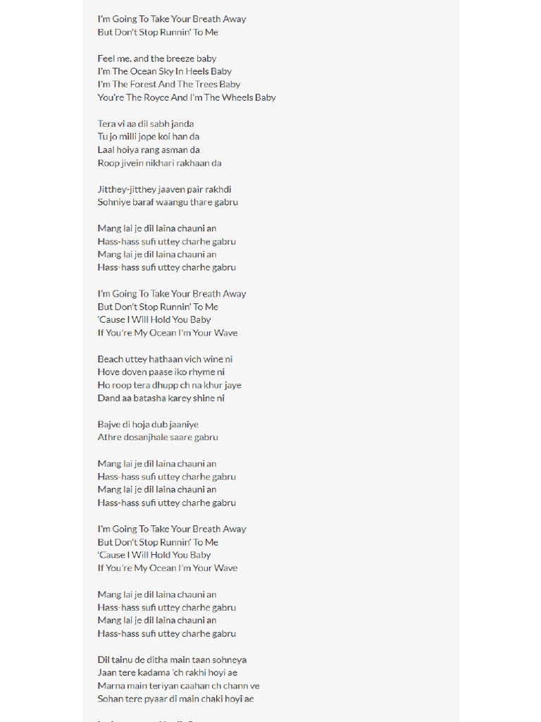 Hass Hass. Lyrics | PDF