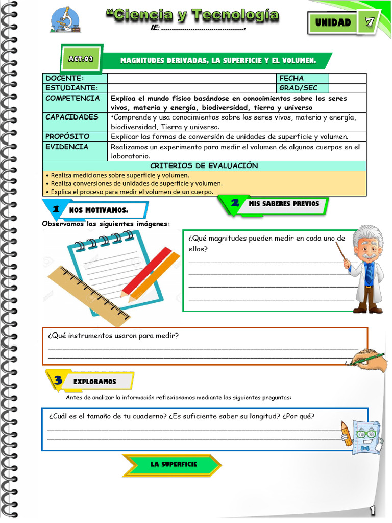 B-1º ACT 2 CYT UND 7- SEM 2 | PDF | Volumen | Cantidad