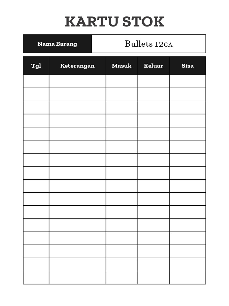 Stock Card Bullets 12ga | PDF