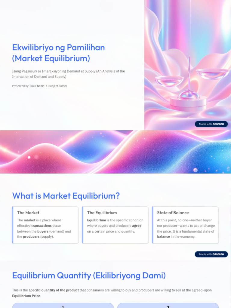 6. MARKET EQUILIBRIUM | PDF | Economic Equilibrium | Demand