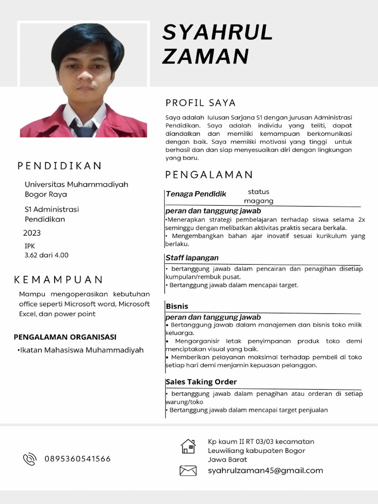 CV Syahrul Zaman | PDF