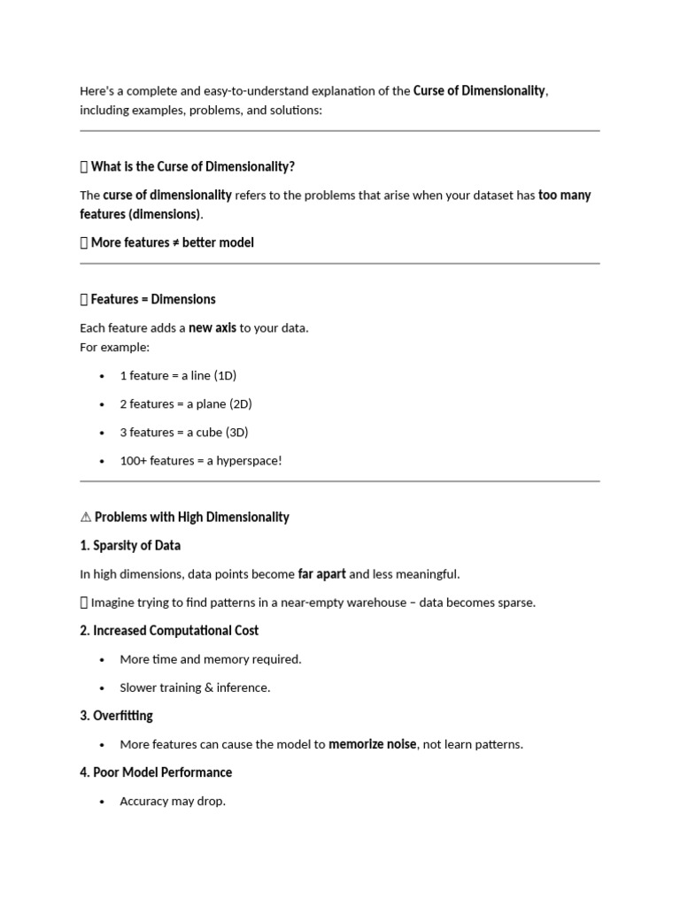 Curse of Dimensionality | PDF