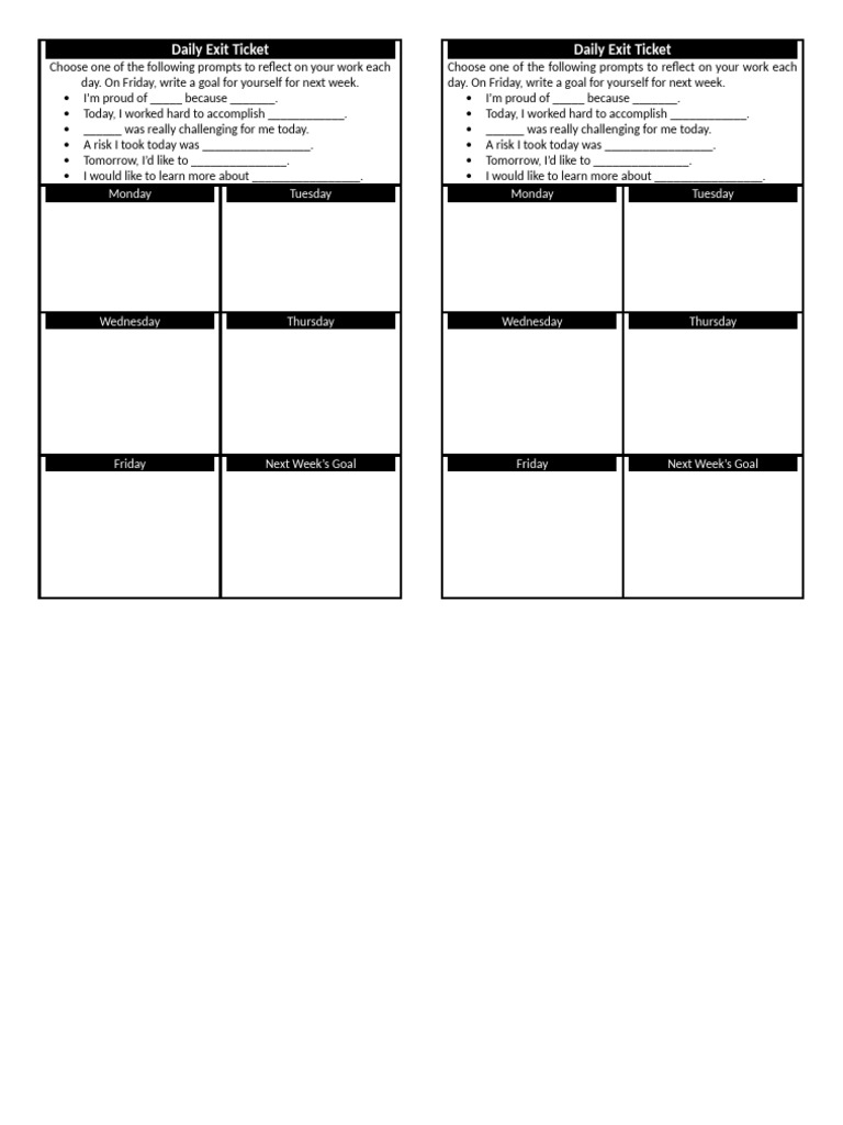 Daily Reflection and Goal Setting Template | PDF