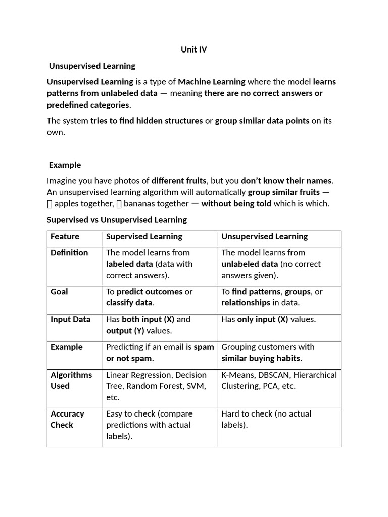 Unit-IV | PDF | Cluster Analysis | Machine Learning