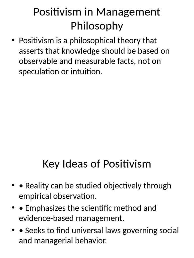 Positivism Presentation | PDF